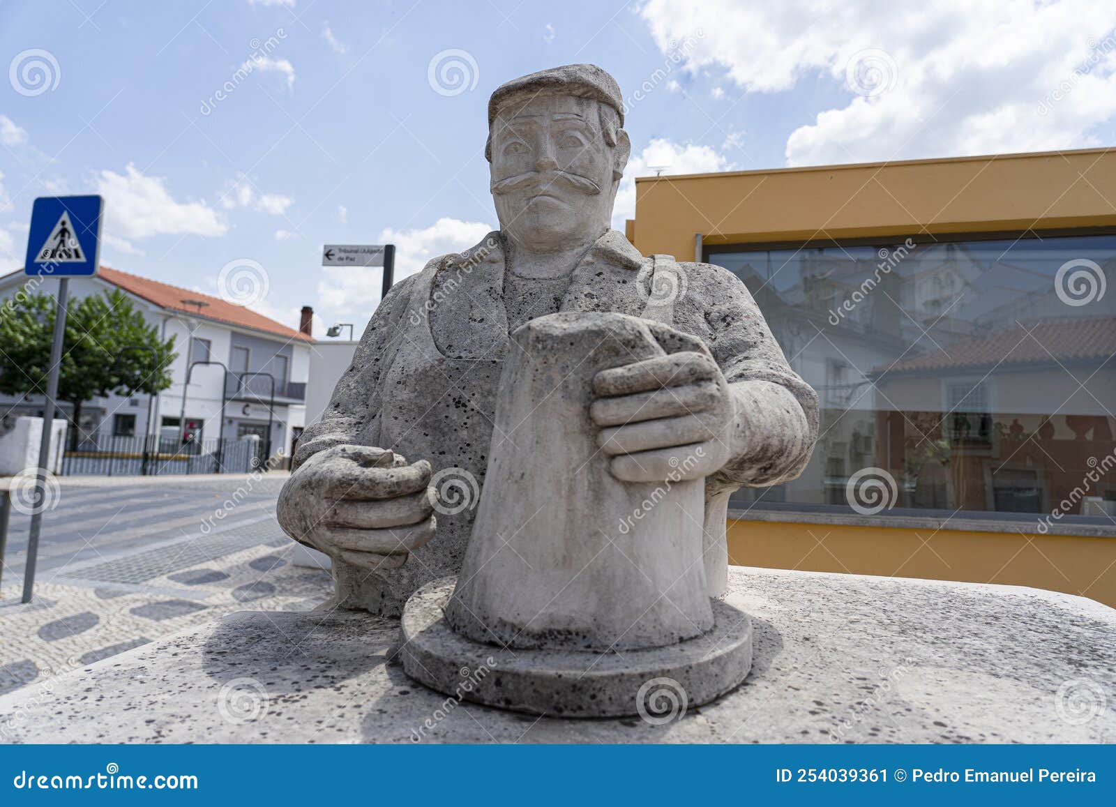Stone Statue Representing the Potter of Miranda Do Corvo. Editorial ...