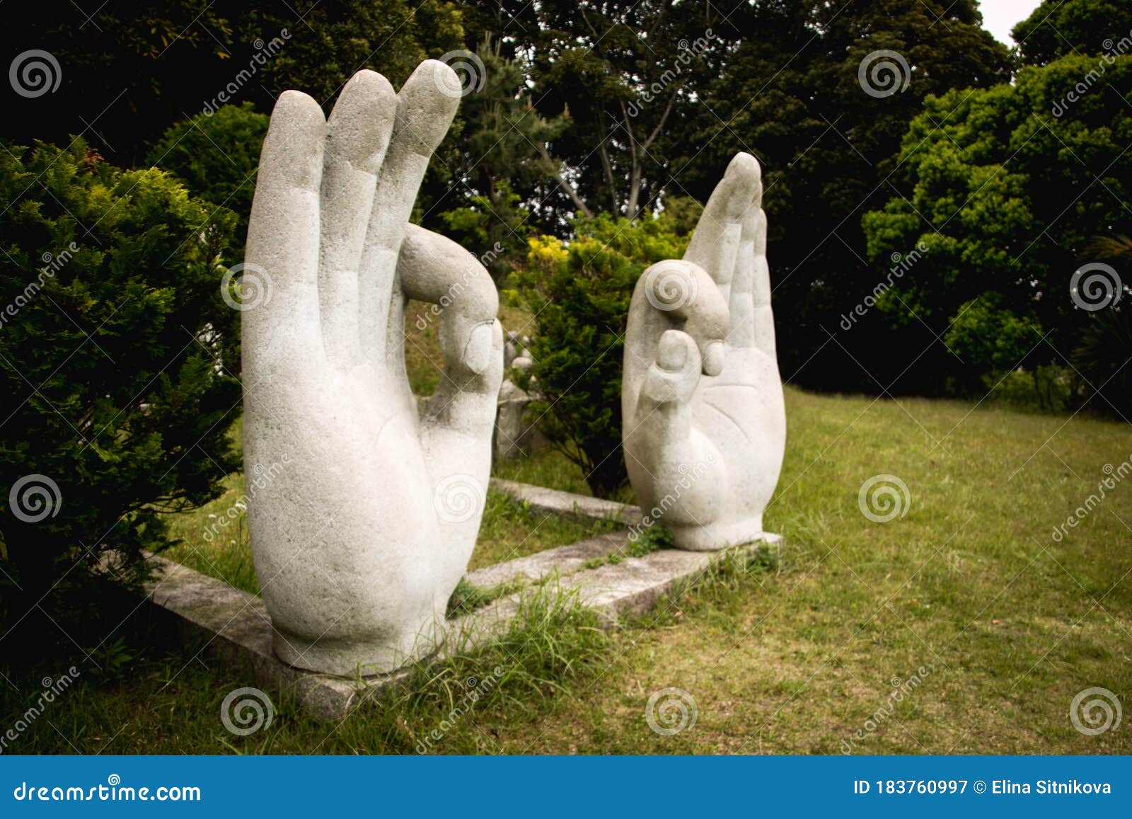 Statue of Hands in the Temple Stock Image - Image of white, temple ...