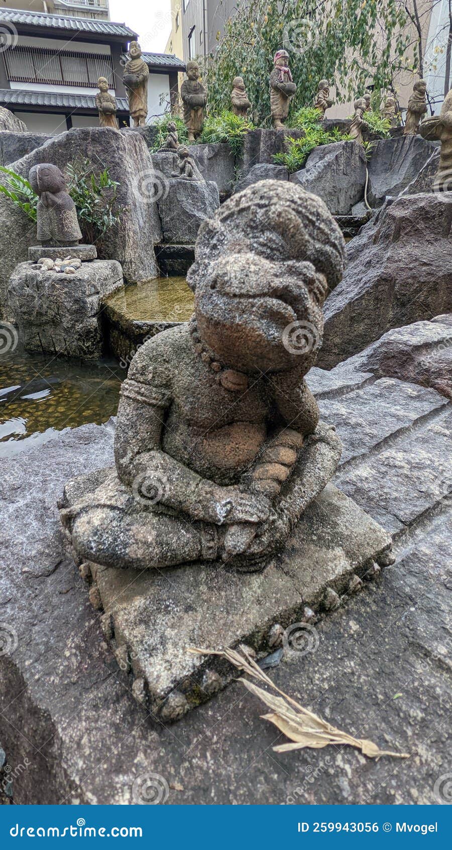 Stone Statue at a Temple in Kyoto Japan Stock Photo - Image of carving ...