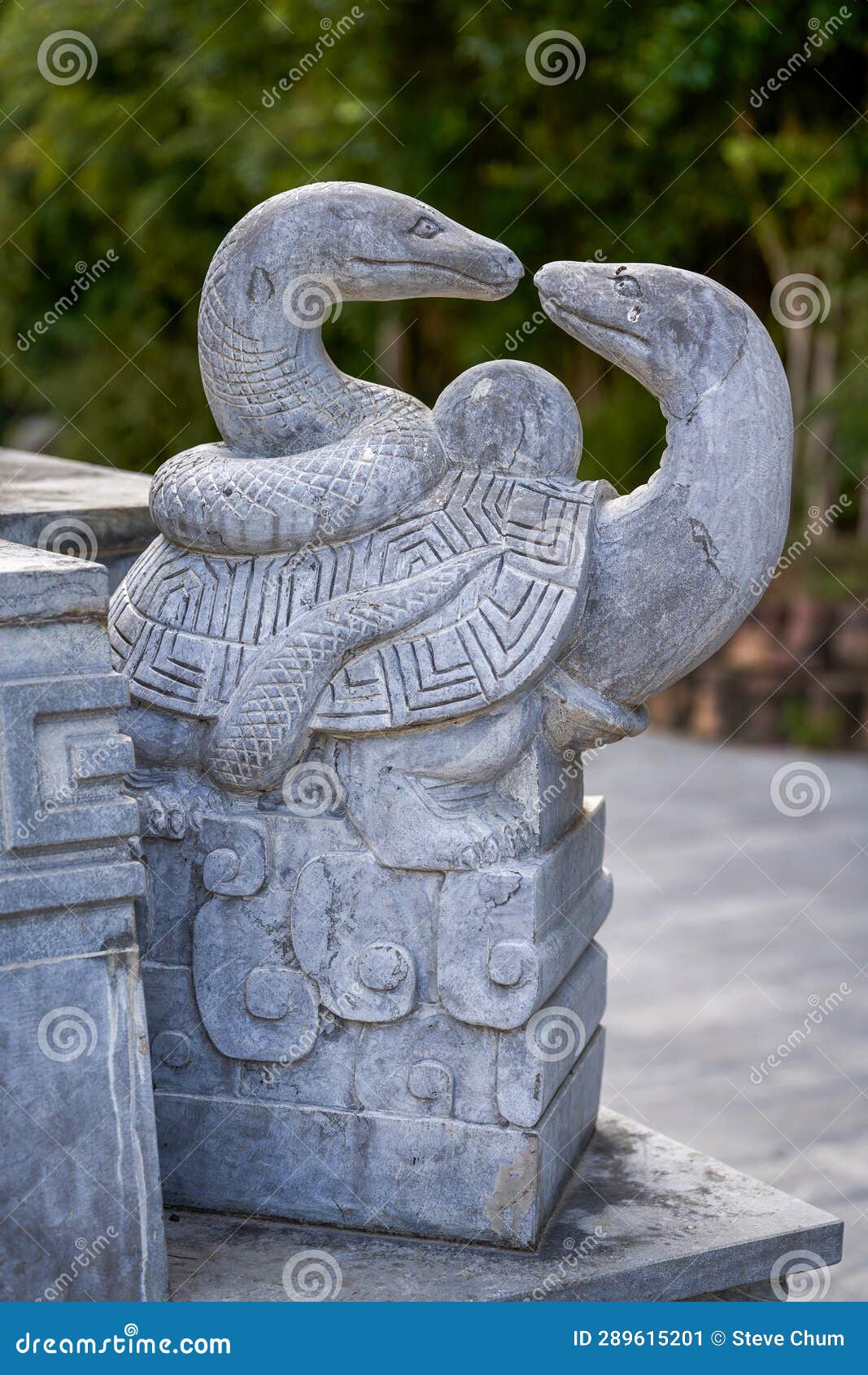 Stone Statue of Two Snakes Facing Each Other Stock Image - Image of ...