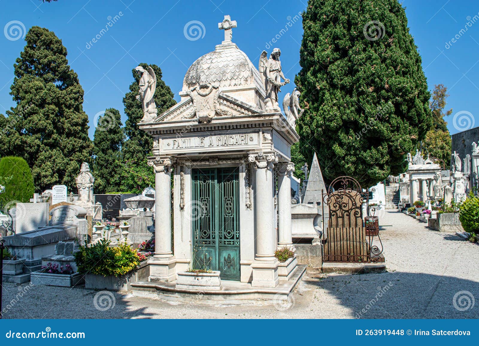Stone Statues in an Ancient Cemetery, Gothic Figures in a Crypt ...