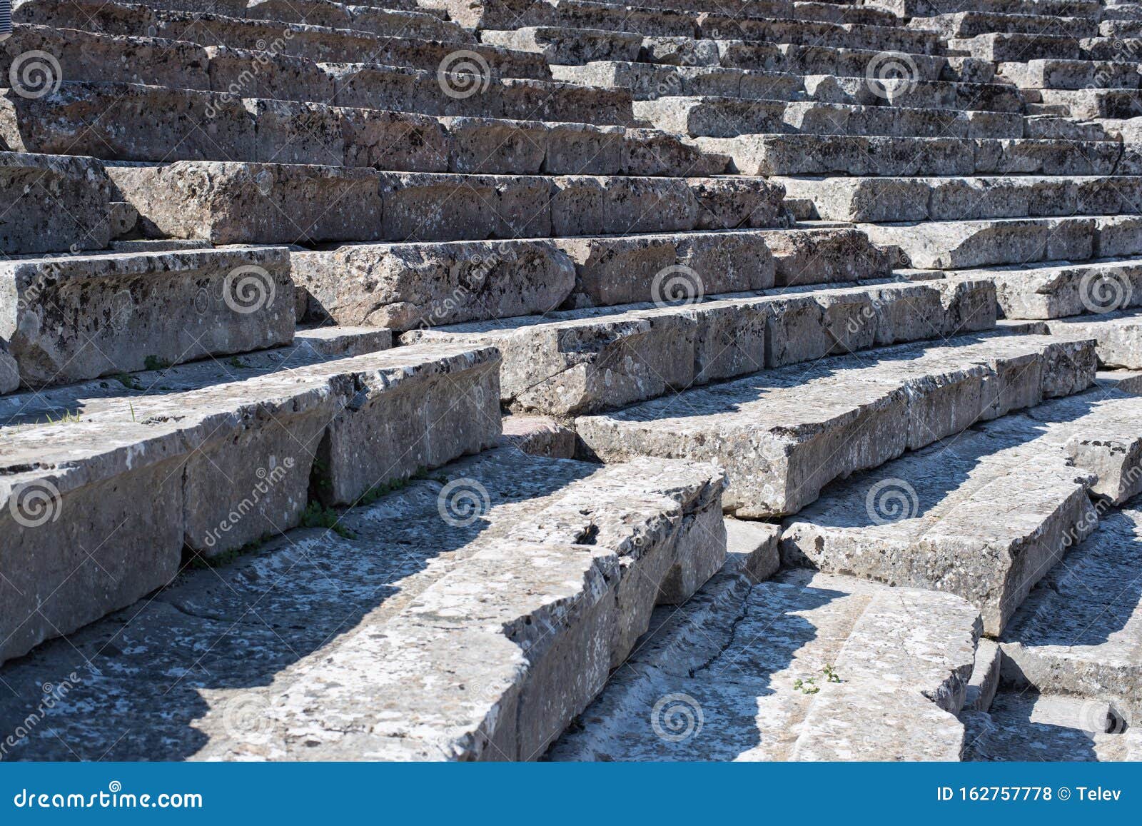 Stone Steps of the Amphitheater Stock Photo - Image of rock, place ...