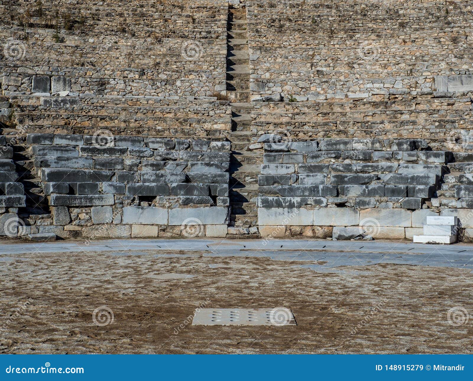 Stone Steps of the Ancient Greek Amphitheater Stock Image - Image of ...