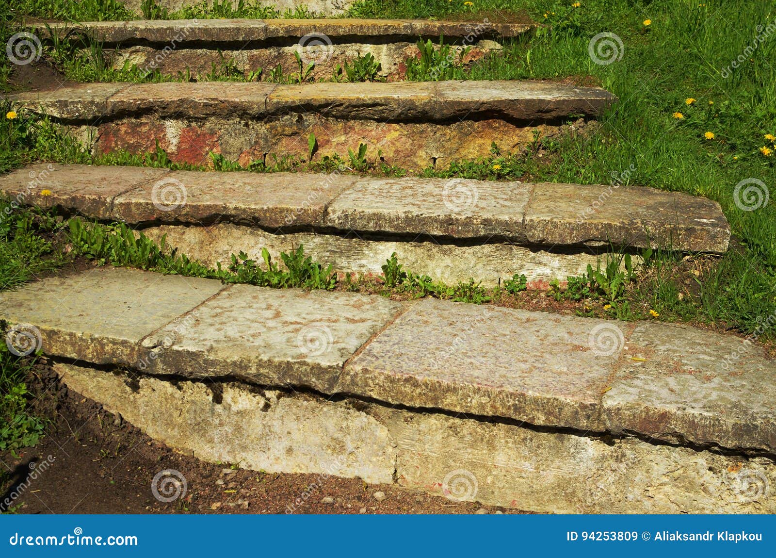 Stone steps on the hill. stock image. Image of park, road - 94253809