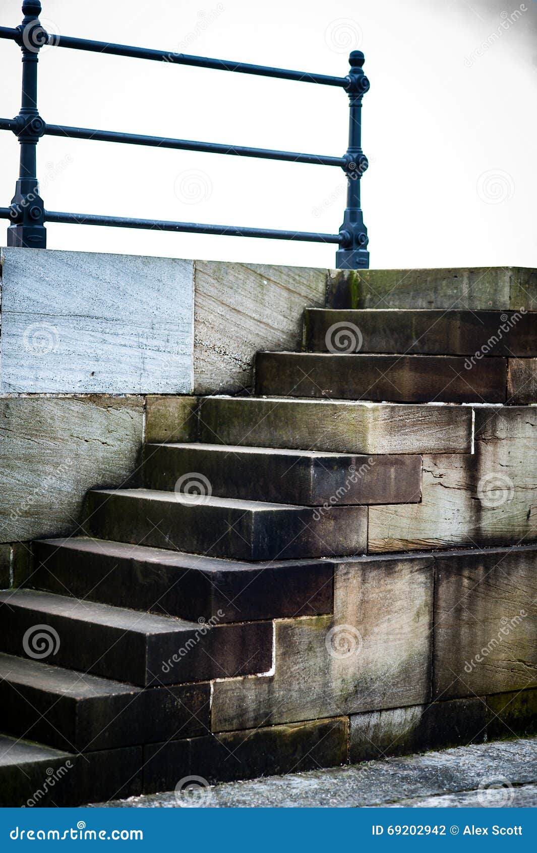 Stone steps and iron rail stock photo. Image of flight - 69202942