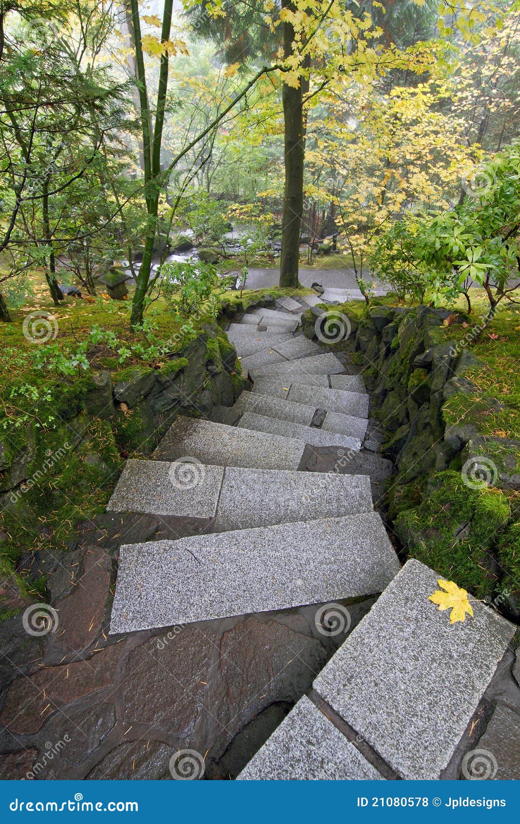 Stone Steps in Japanese Garden Stock Photo - Image of asian, motif ...