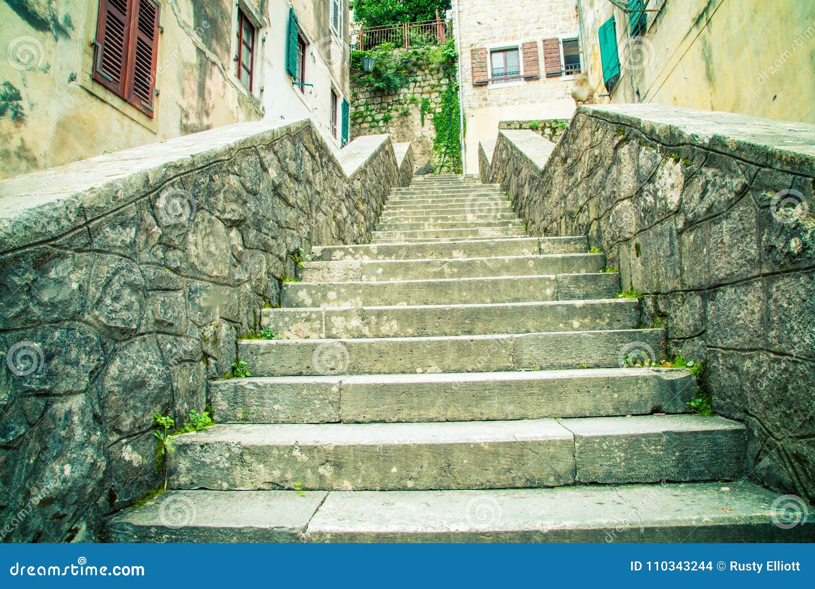 Stone Steps in Kotor Montenegro Stock Photo - Image of fort, medieval ...