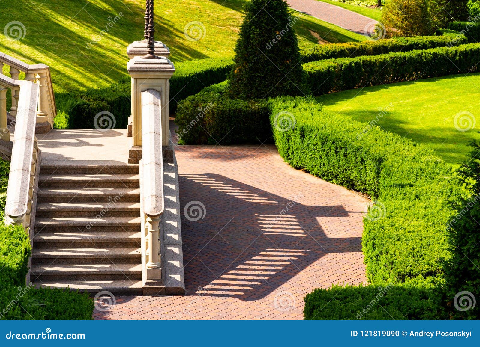 Stone Steps in a Landscape Park Stock Photo - Image of relaxation, fall ...