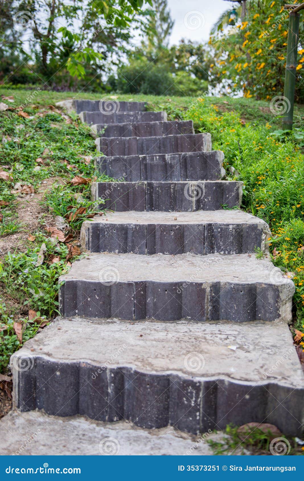Stone steps leading up stock image. Image of lead, step - 35373251