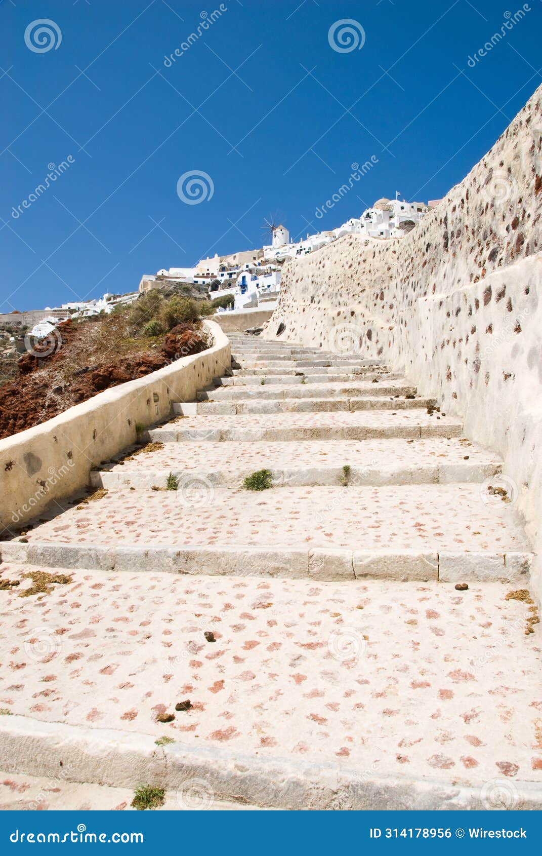 Stone Steps Leading Up To Oia, Greece Editorial Photo - Image of ...