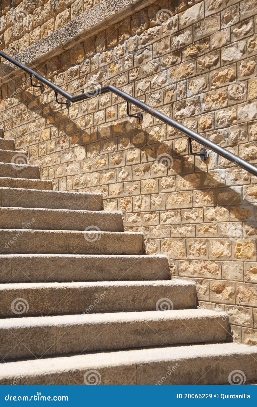 Stone Steps with Metal Banister Stock Image - Image of grey, stone ...