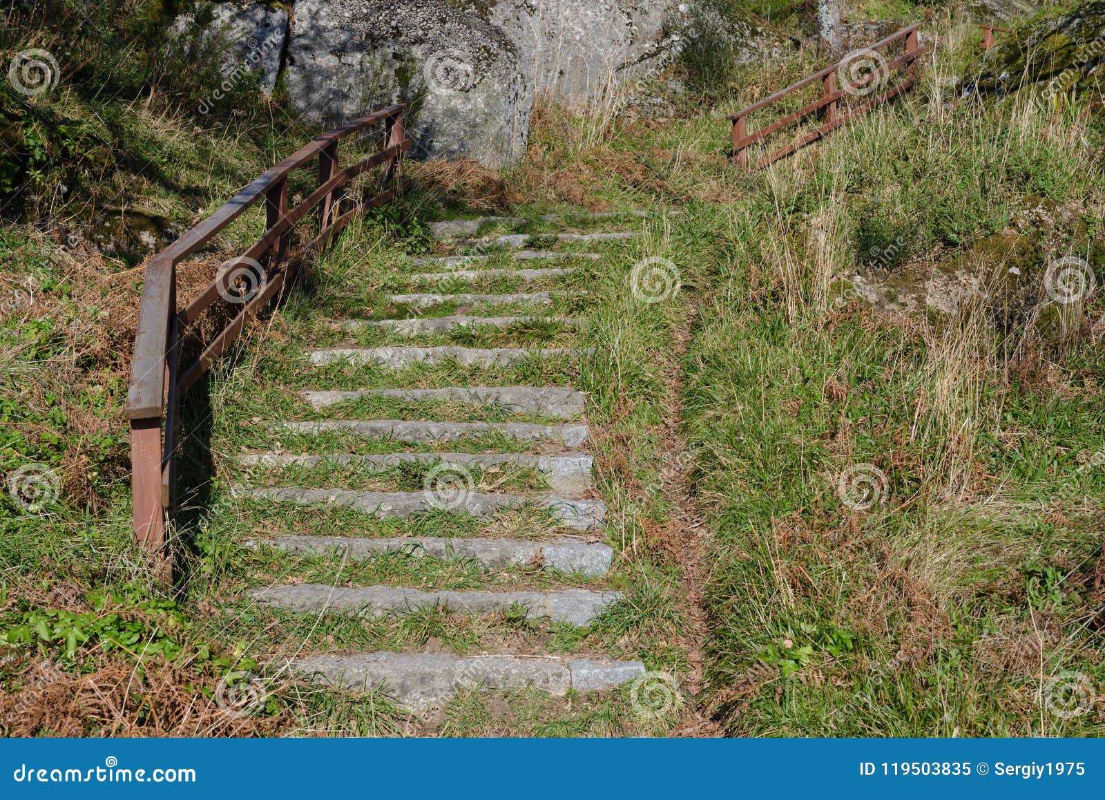 Stone Steps in a Natural Park Stock Image - Image of hike, natural ...