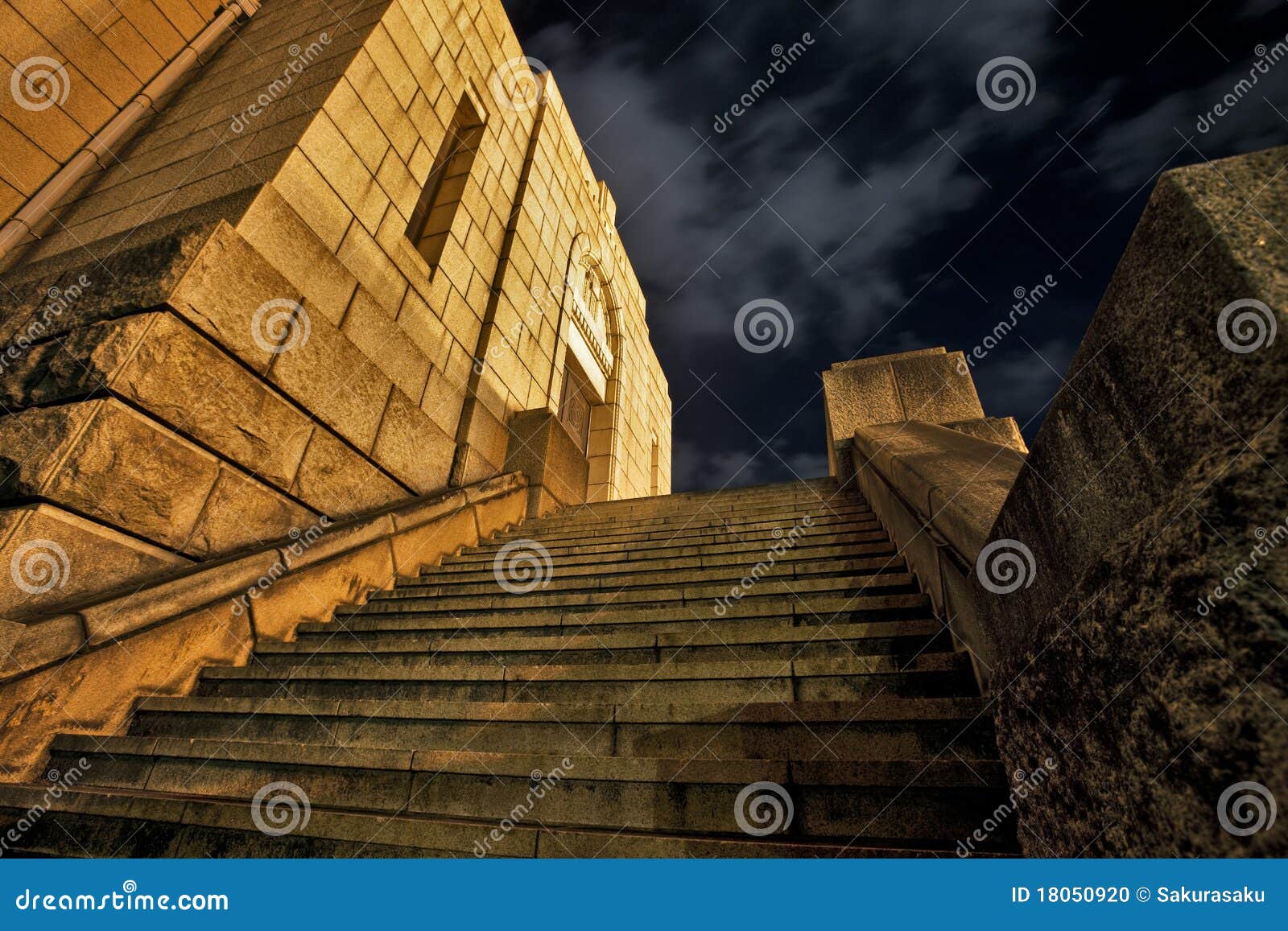 Stone steps at night stock photo. Image of artifact, stone - 18050920
