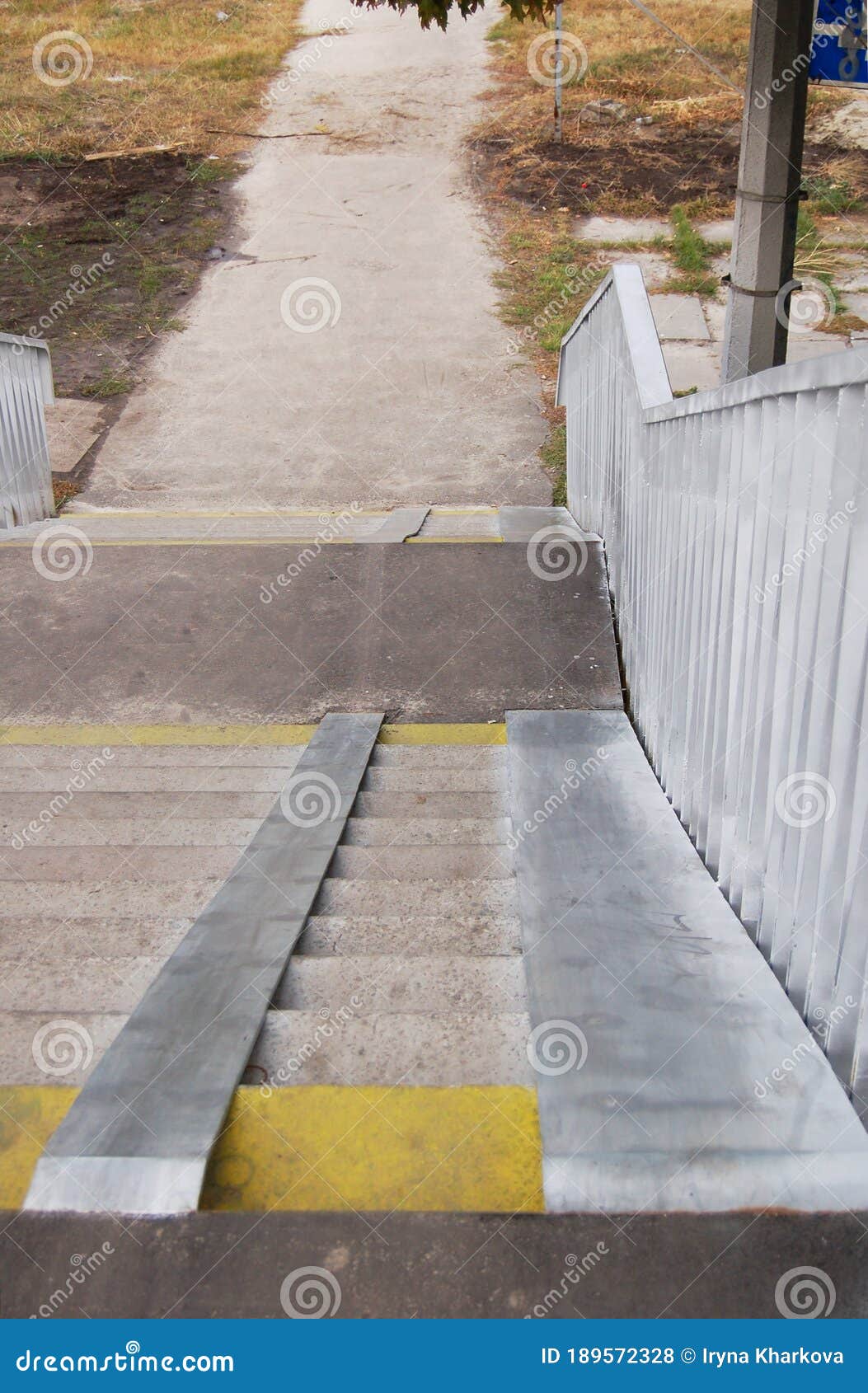 Stone Steps with a Ramp for Wheelchairs Stock Photo - Image of ...