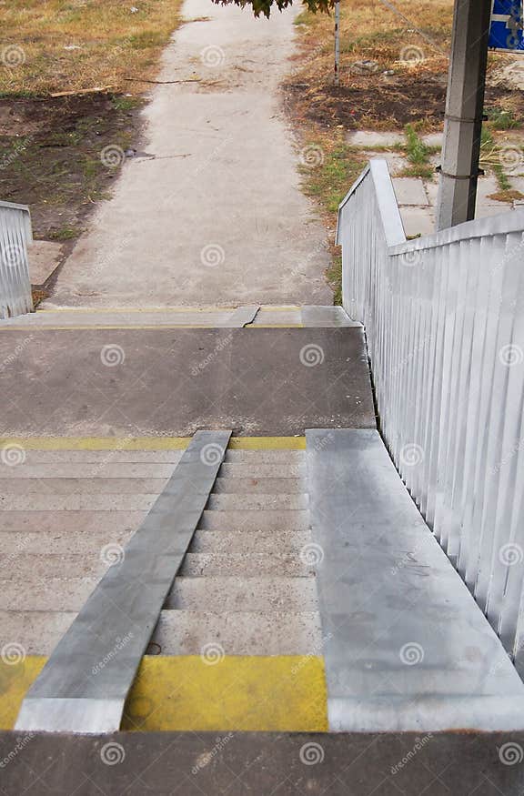 Stone Steps with a Ramp for Wheelchairs Stock Photo - Image of ...