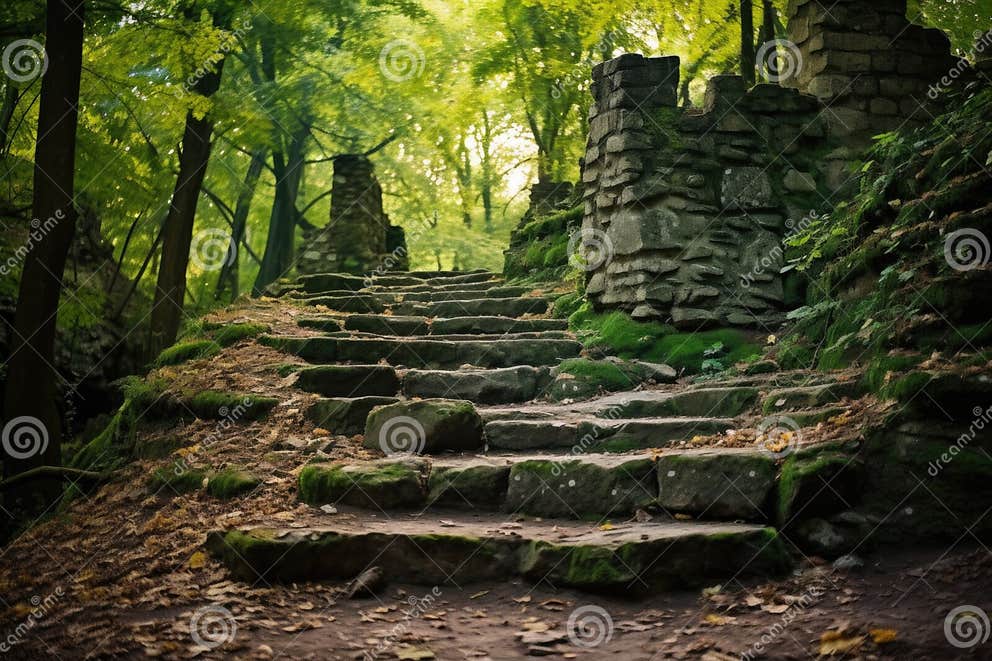 Stone Steps of a Steep Path Up a Hill Stock Photo - Image of hill ...