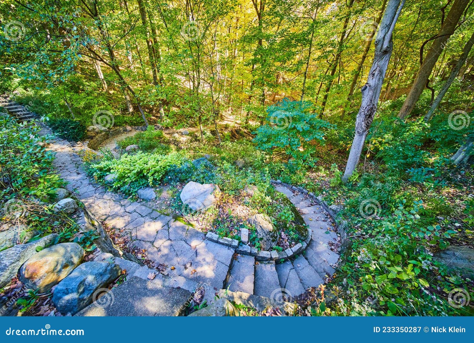 Stone Steps and Stone Garden in Forest during Fall Stock Image - Image ...