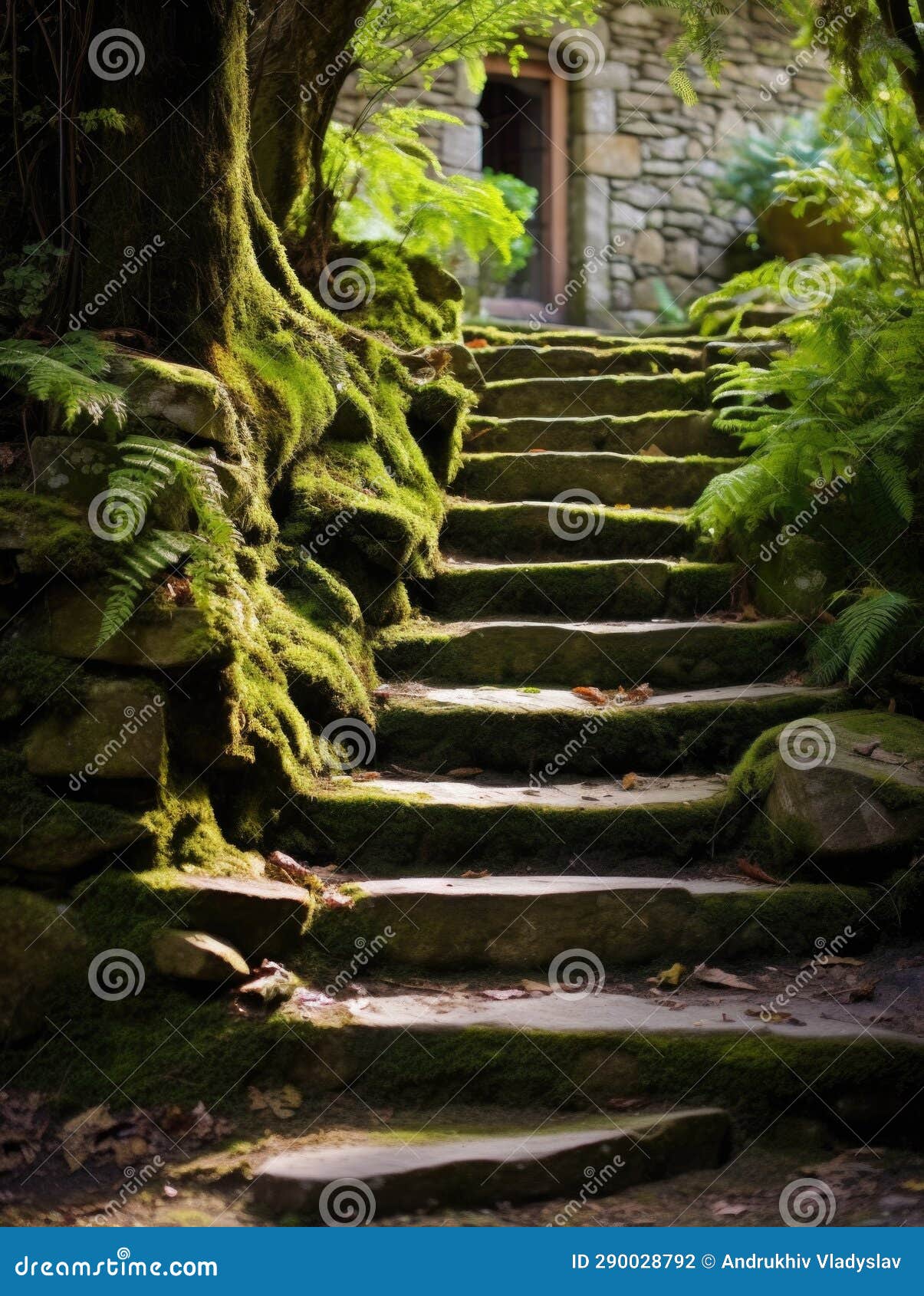 Stone Steps To Traditional House Stock Illustration - Illustration of ...