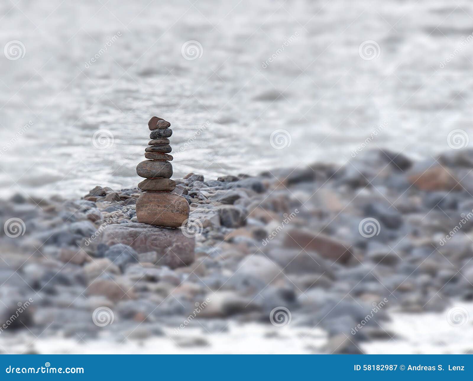 Stone on stone on stone stock image. Image of river, steine - 58182987