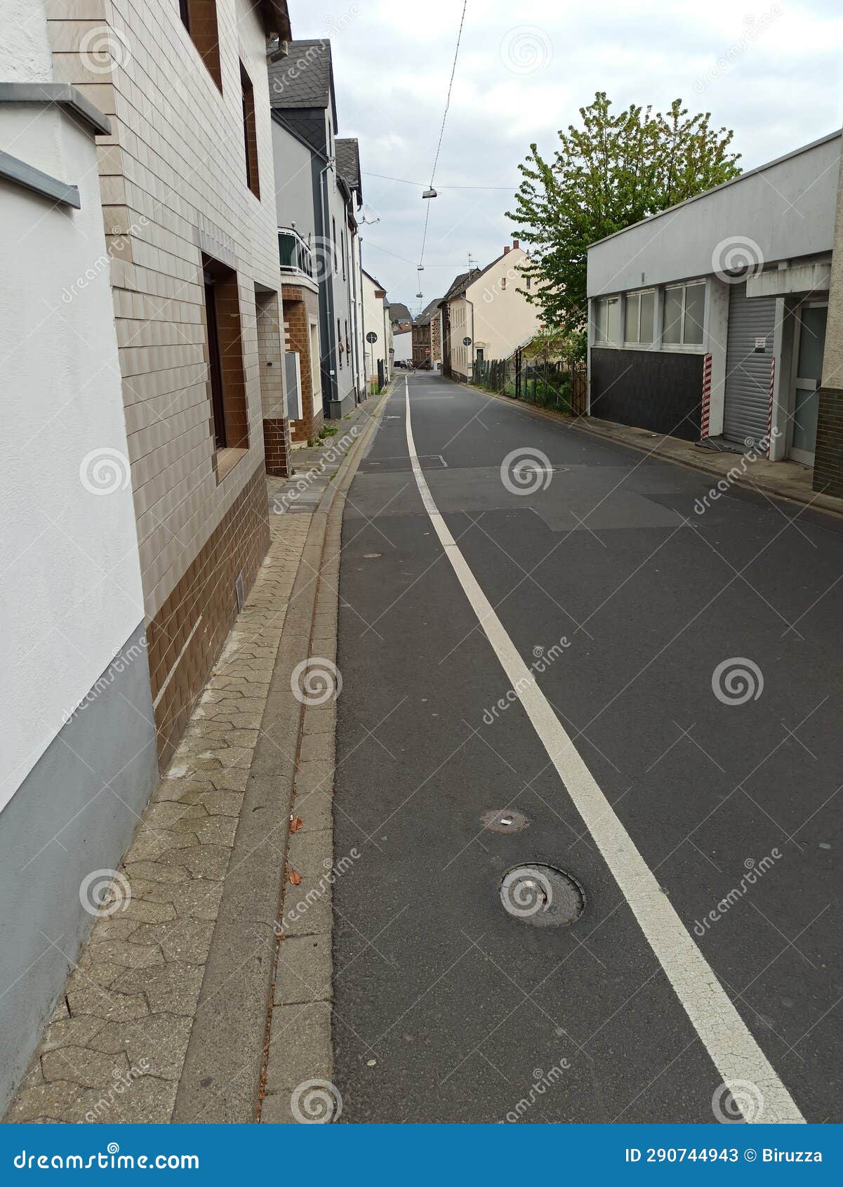 Stone Streets without Plants and Trees. Small Village in Germany Stock ...