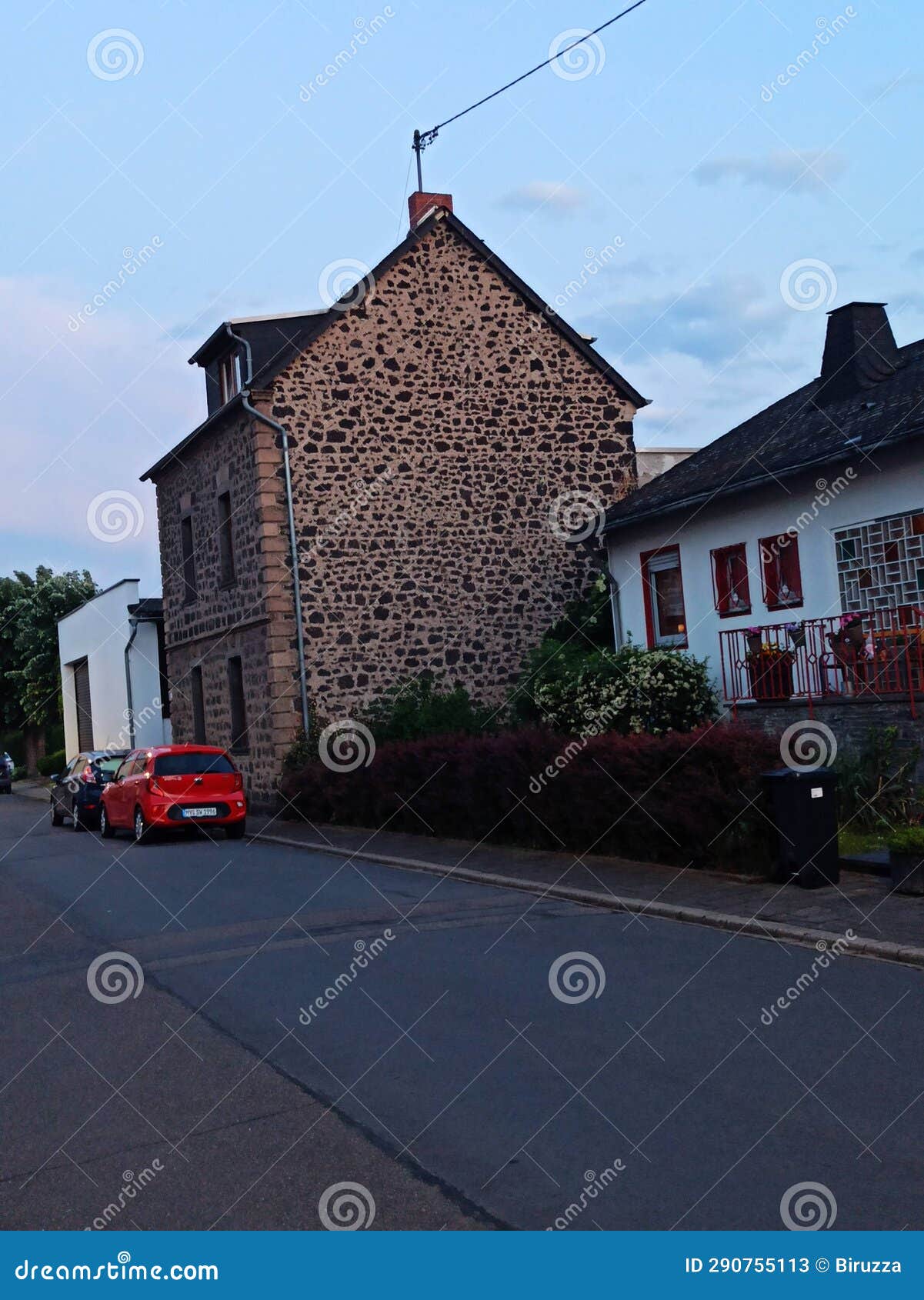 Stone Streets without Plants and Trees. Small Village in Germany Stock ...