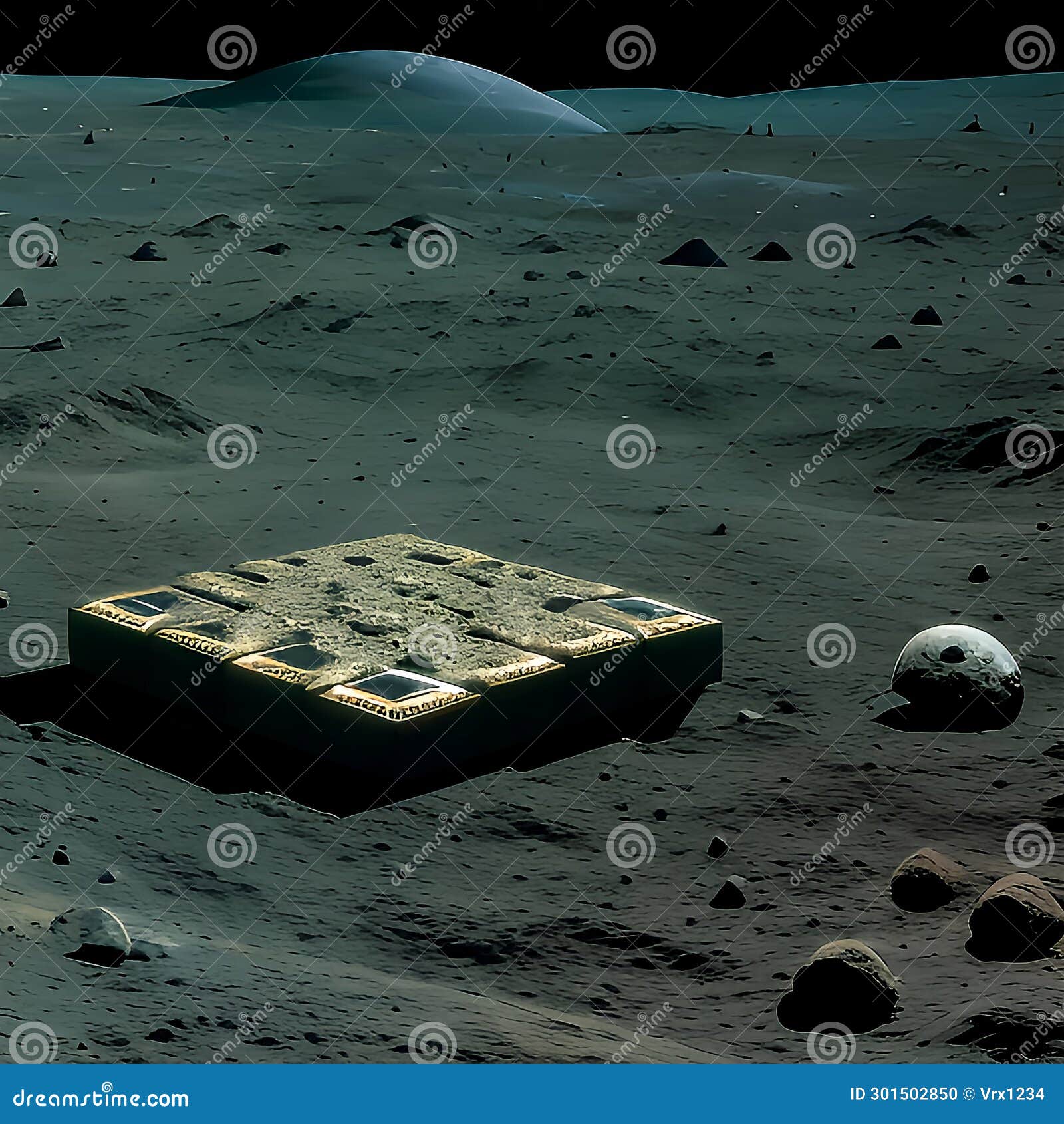 Stone Structures on Alien World. Moon Monuments, Artifacts. AI ...