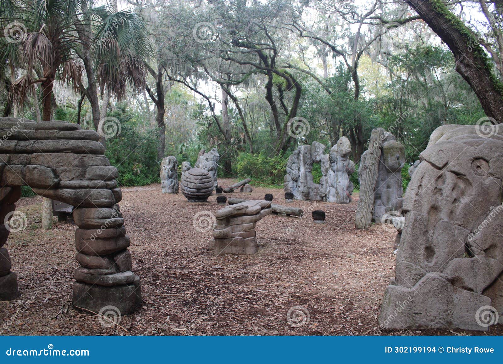 Stone Structures in Fred Howard Park in Tarpon Springs Florida Stock ...