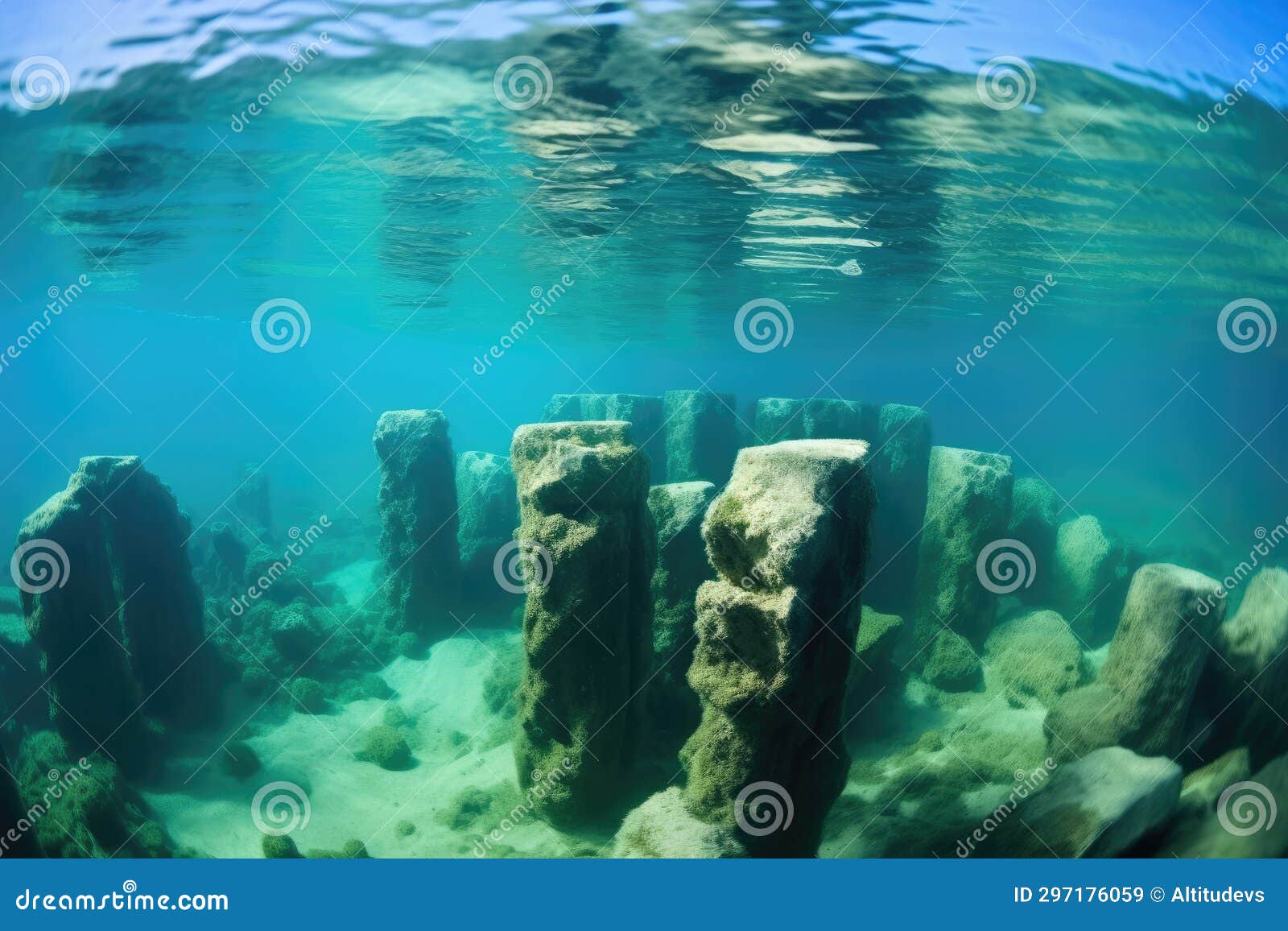 Stone Structures at a Shallow Diving Site Stock Image - Image of ...