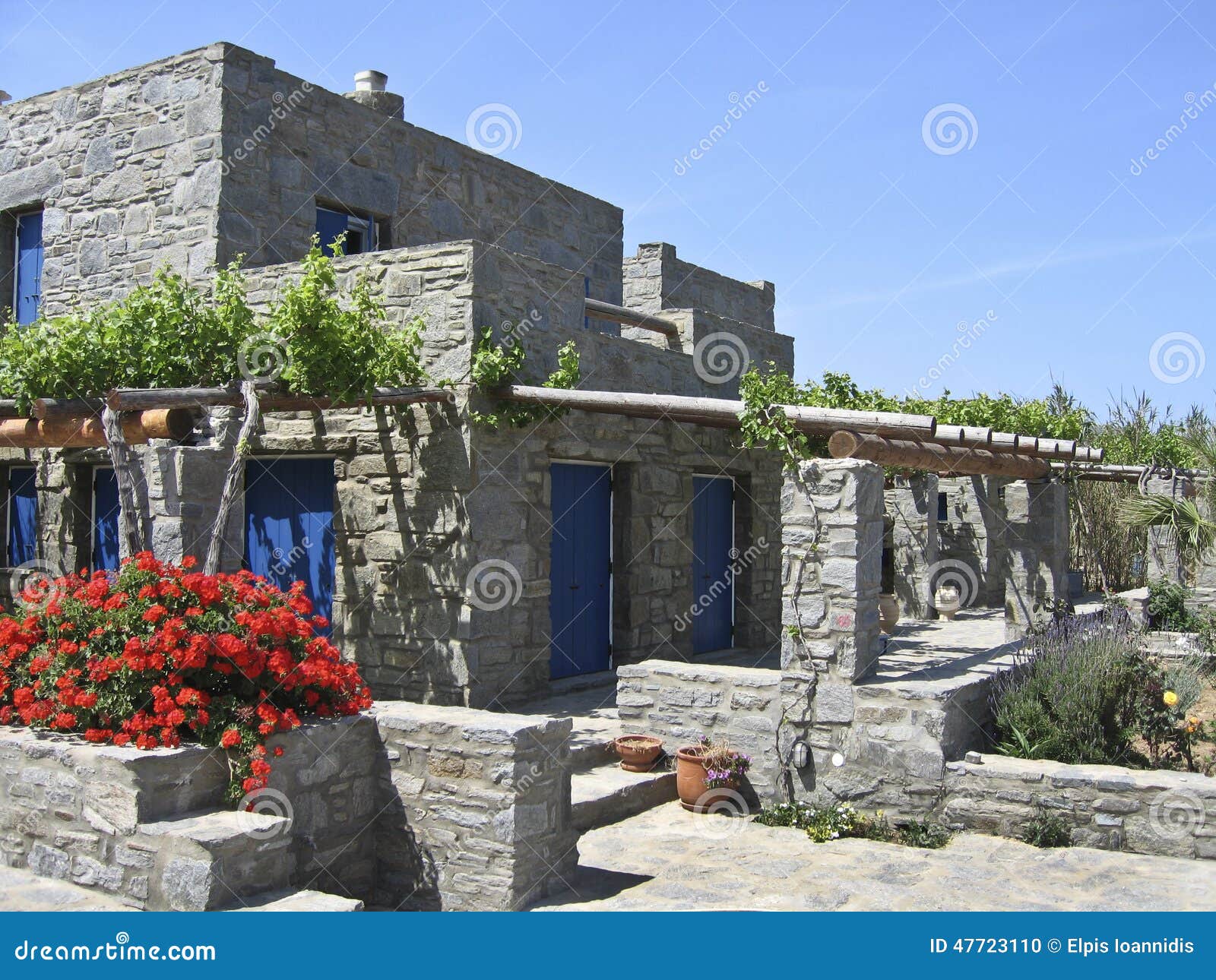 A Stone Summer House in the Island of Paros, Stock Photo - Image of ...