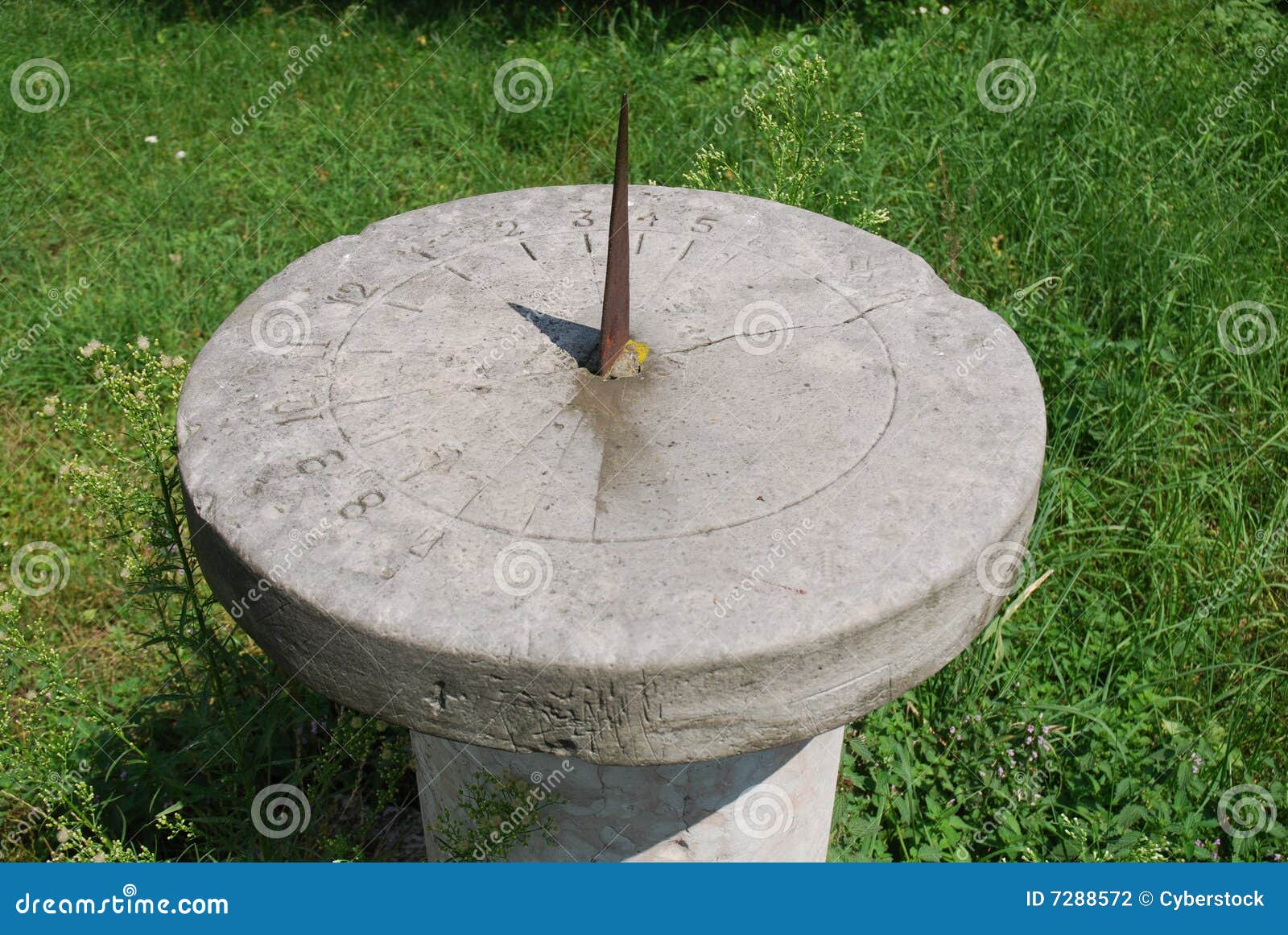 Stone Sundial stock photo. Image of single, lawn, measuring - 7288572