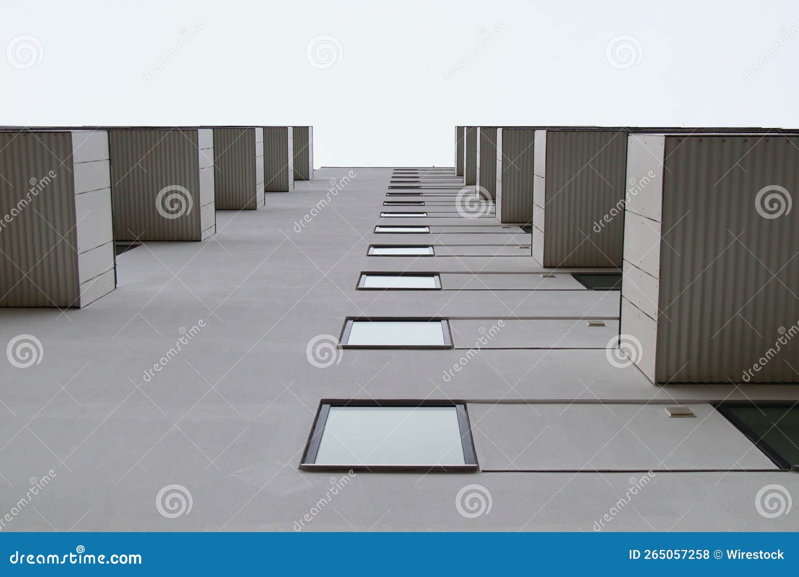 Stone Surface Building with Windows Stock Photo - Image of empty ...