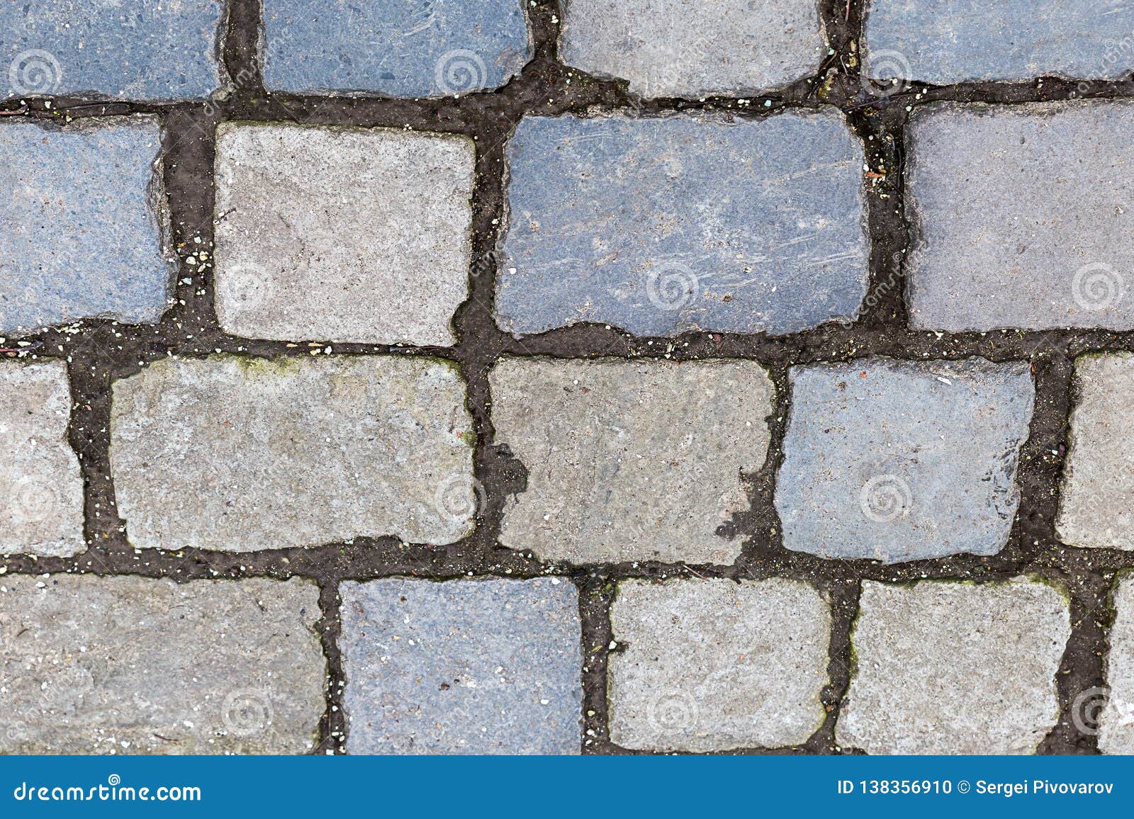 Stone Surface Many Cobblestone Lines Cement Rectangular Light Beige Gray Pattern Weathering Hard ...