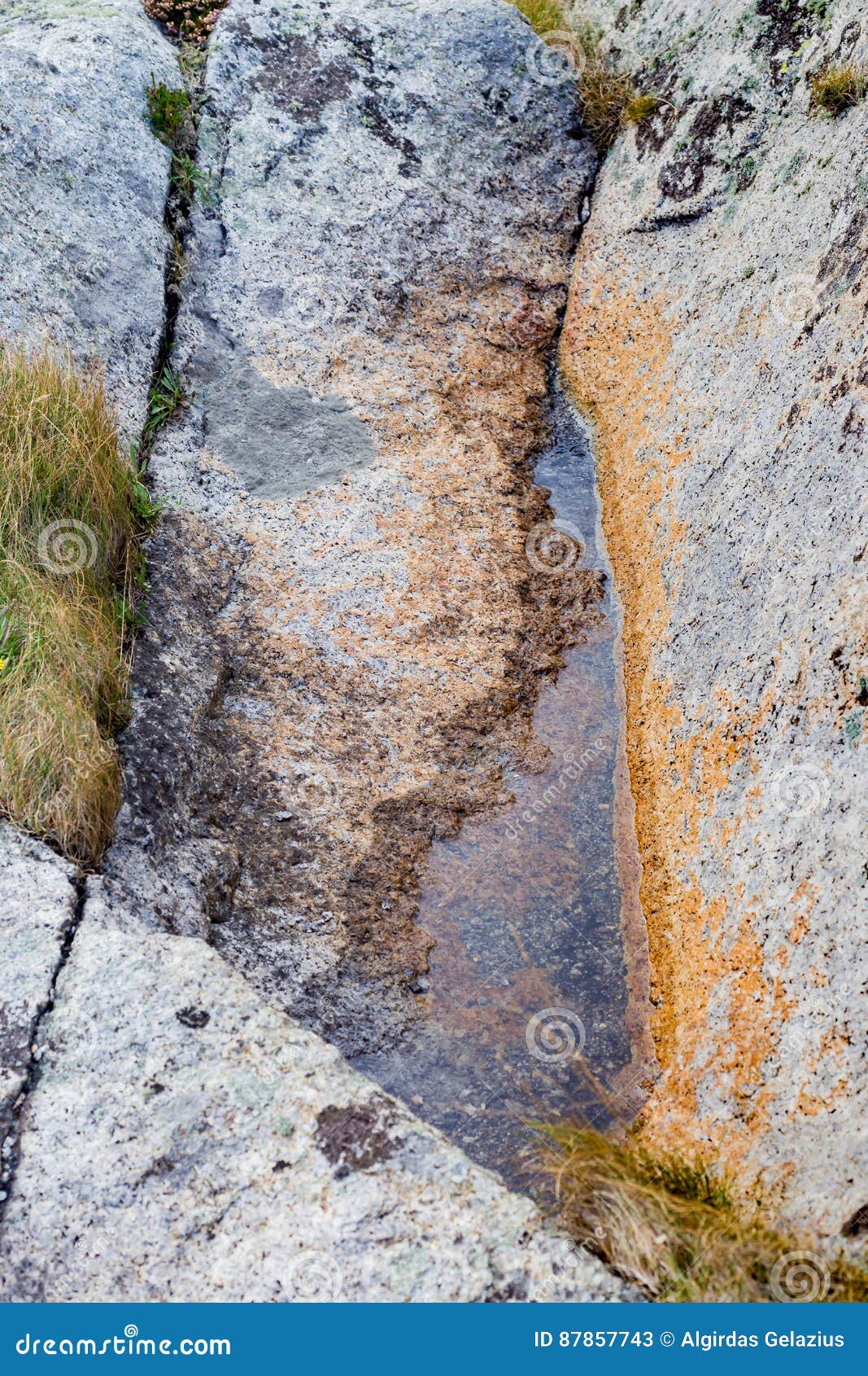 Stone Surface with a Small Puddle Stock Image - Image of humidity, text ...