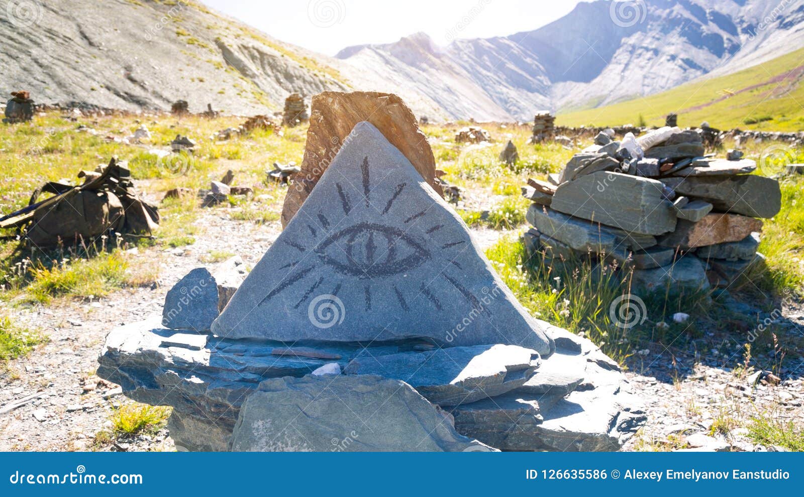 Triangular Magic Magical Stone. Stock Photo - Image of magic, prayer ...