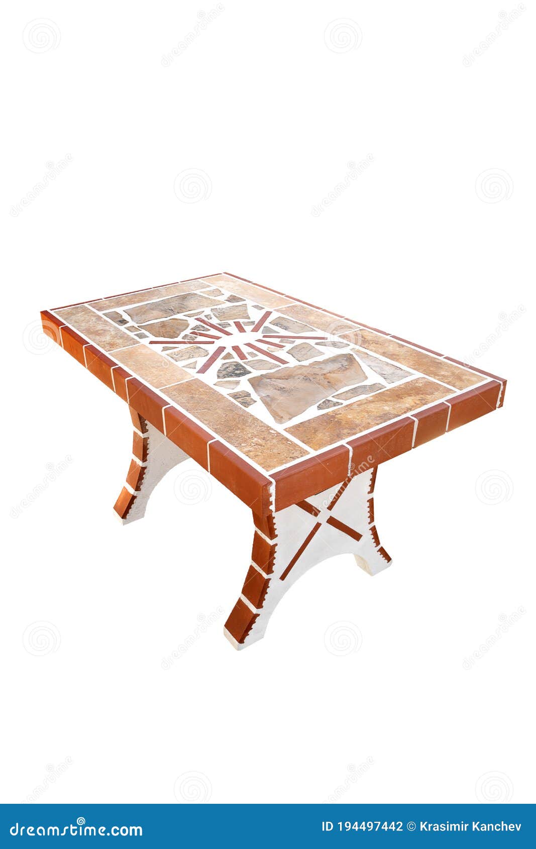 Stone Table Isolated on a White Background. Stock Photo - Image of ...