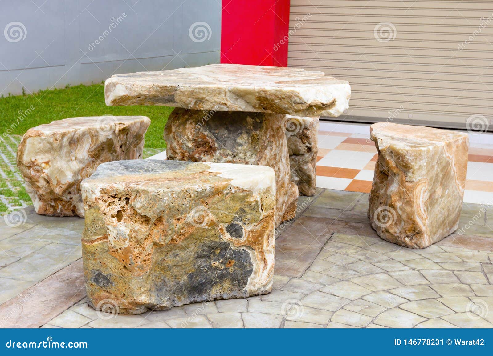 Stone table set stock image. Image of abstract, peaceful - 146778231
