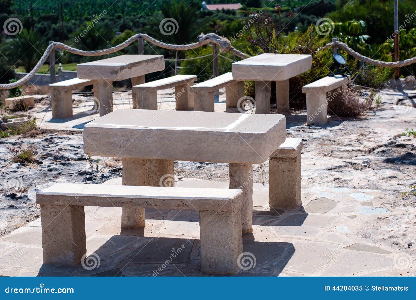 Stone Tables On Which Two Crosses And Two Cat Figures Are Depicted ...