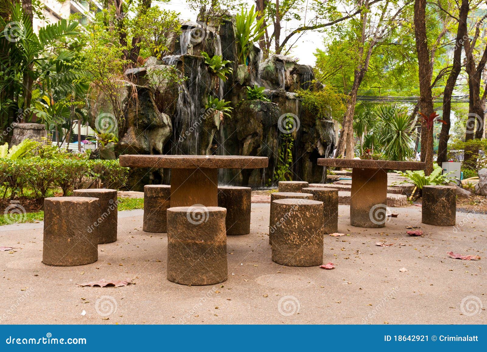 Stone Tables and Chair in Park Stock Image - Image of park, home: 18642921