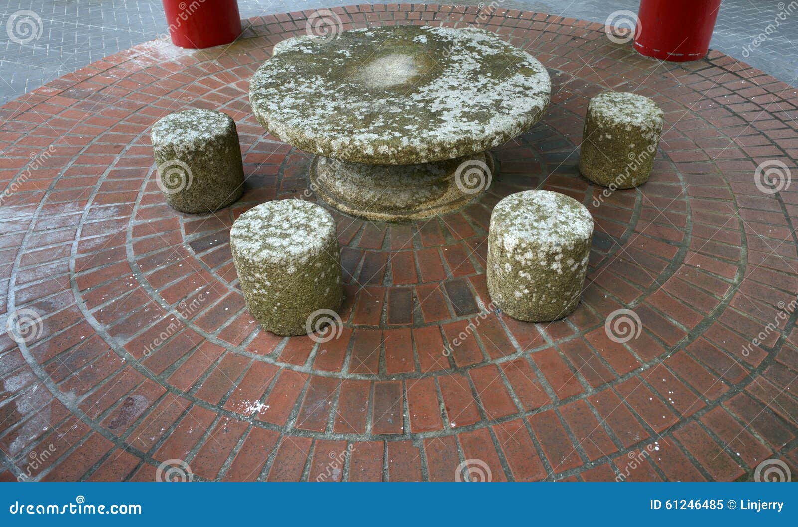 Stone tables and stool stock image. Image of landscape - 61246485