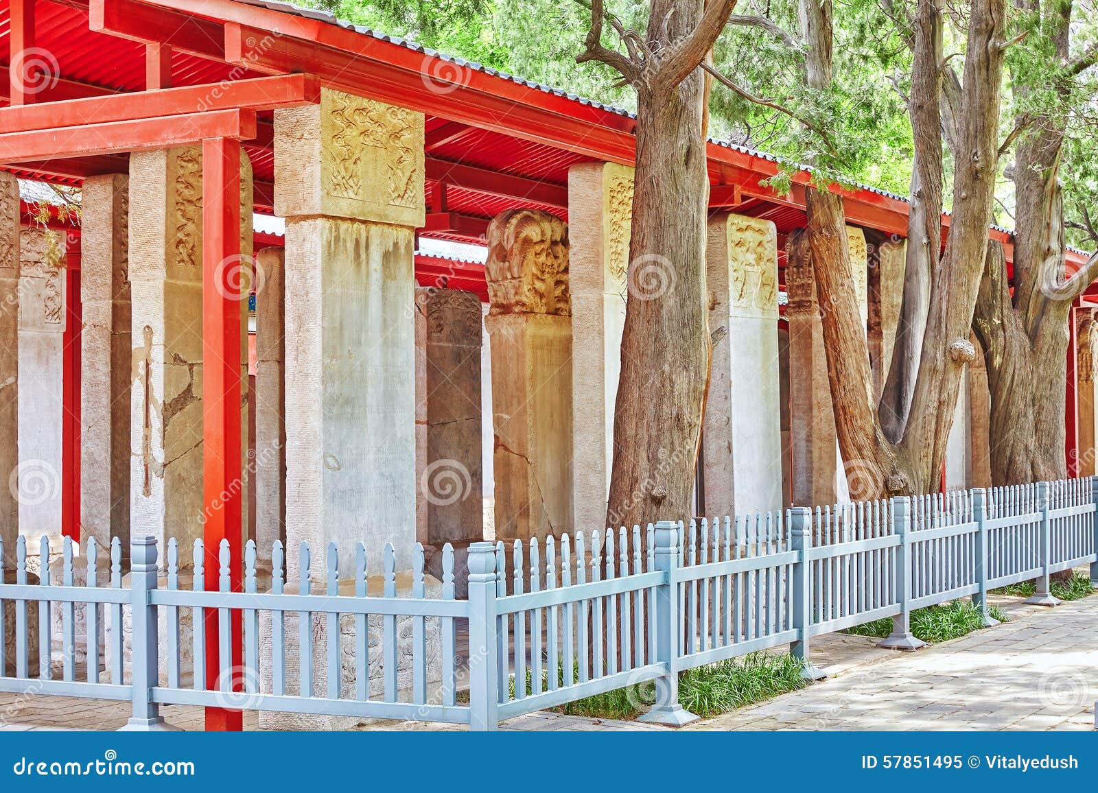 Stone Tablet Inside the Confucius Temple at Beijing-the Second L Stock ...