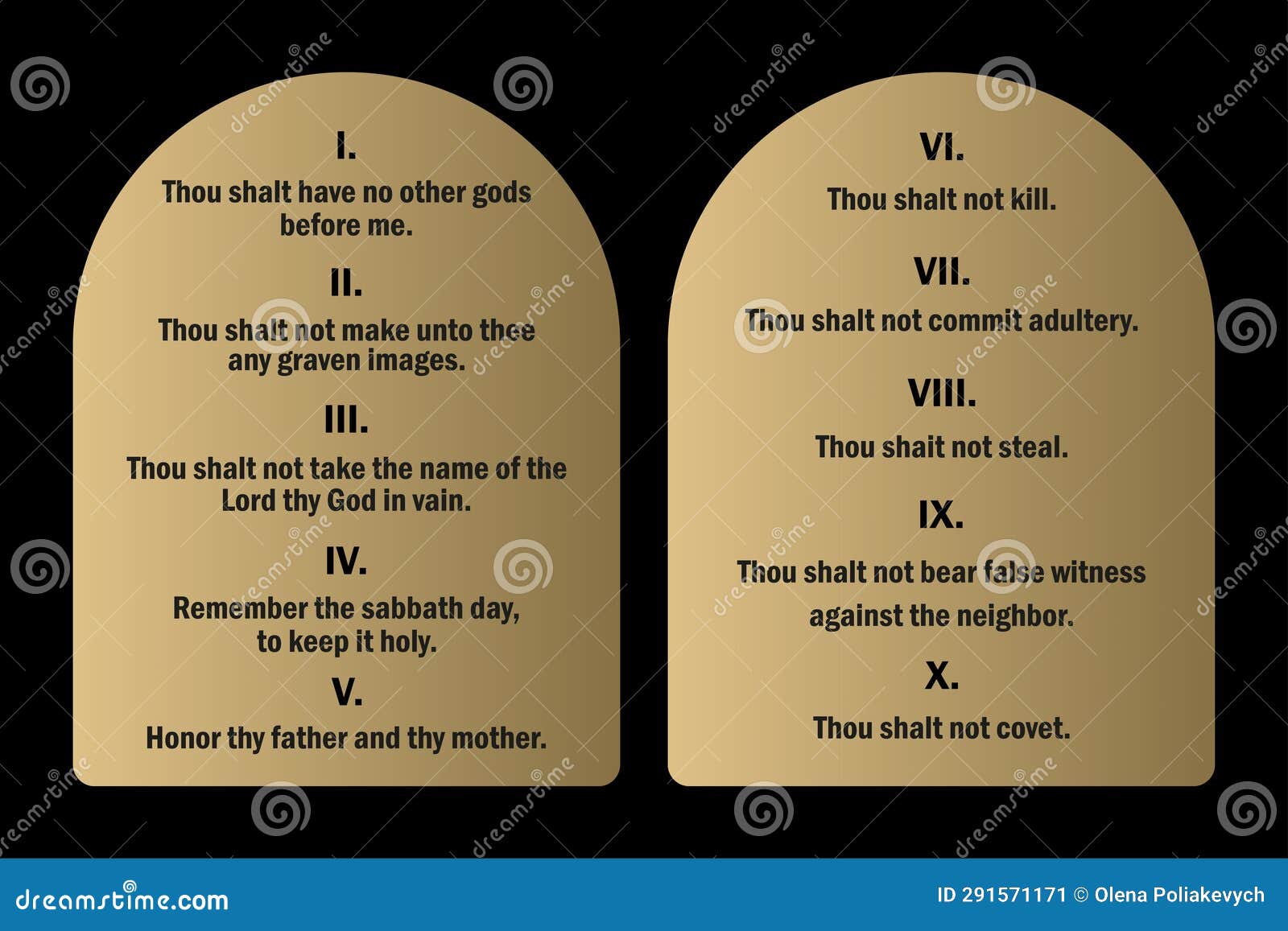 Stone Tablets with the Ten Commandments of God in English. Vector ...