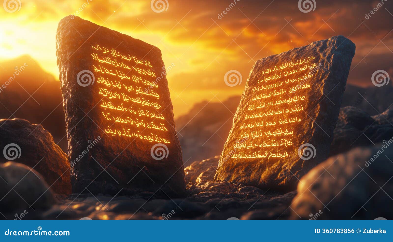 Stone Tablets of Ten Commandments Stock Illustration - Illustration of ...