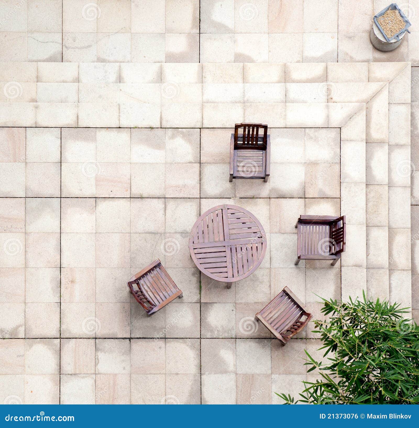 Stone Terrace in the Courtyard Stock Photo - Image of bush, deck: 21373076