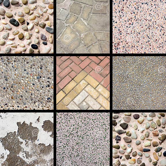 Stone Texture Collage Background Stock Image - Image of architecture ...