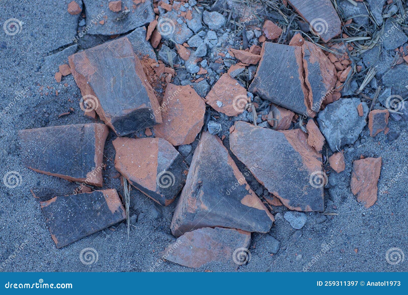 Stone Texture from Garbage from Pieces of Old Brown Bricks Stock Image ...