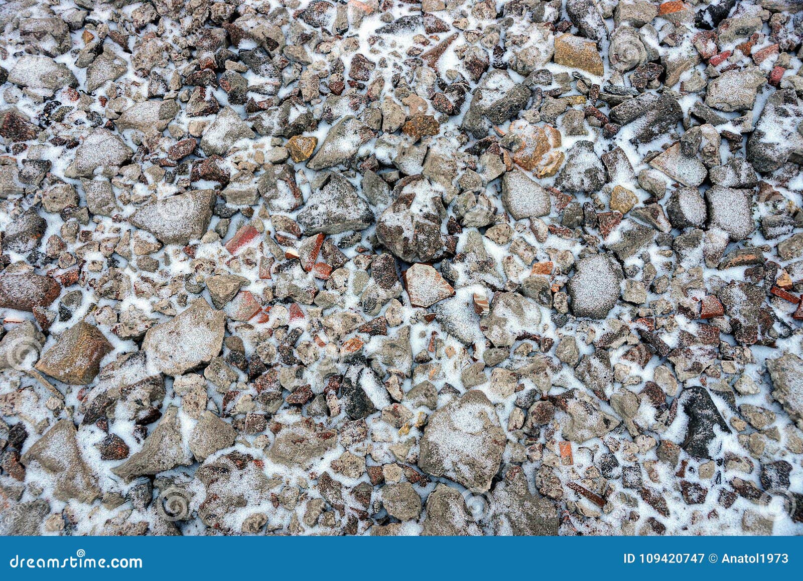 Garbage from Stones and Bricks in a Heap Under Snow Stock Image - Image ...