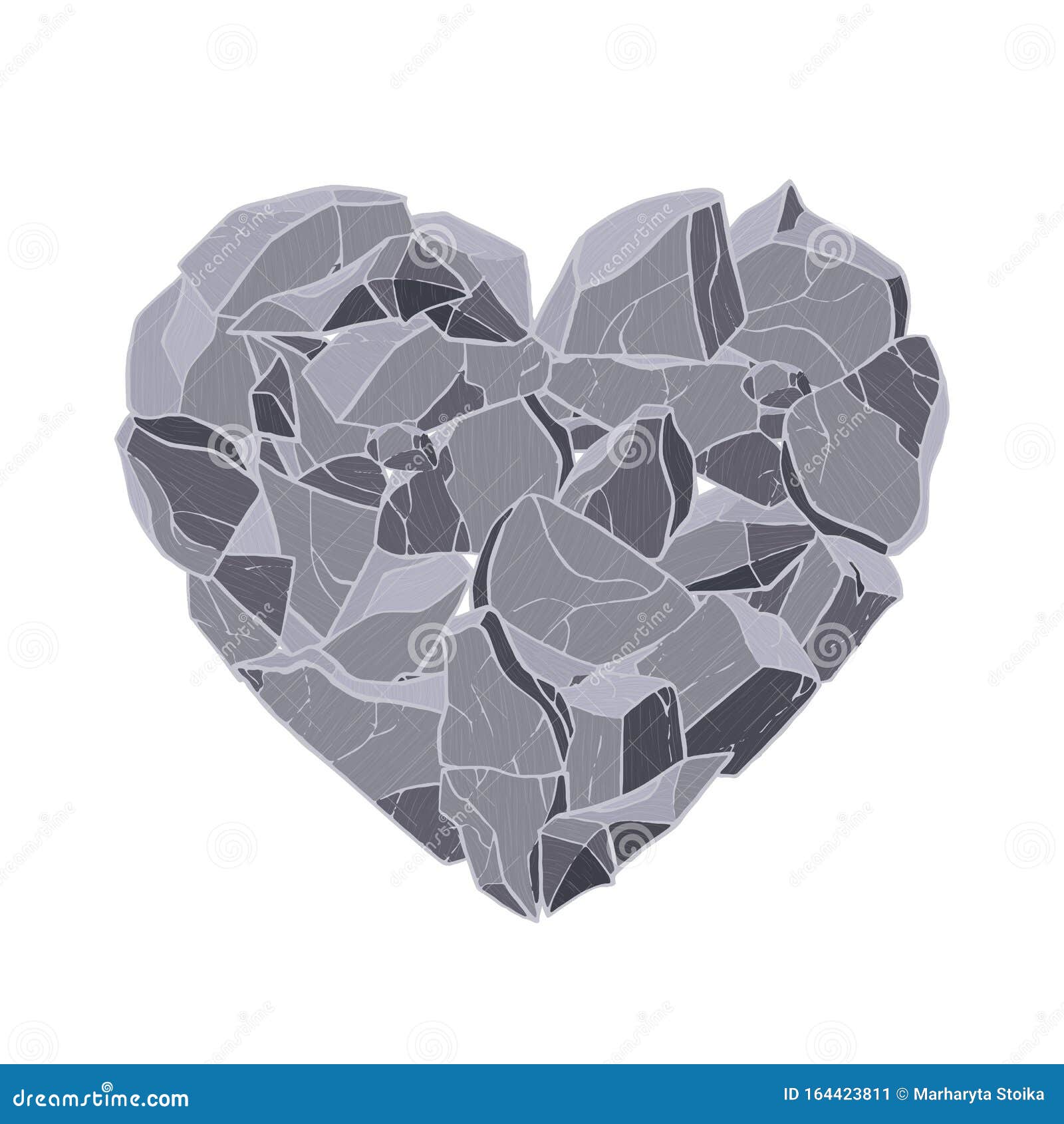 Stone texture heart. stock vector. Illustration of love - 164423811