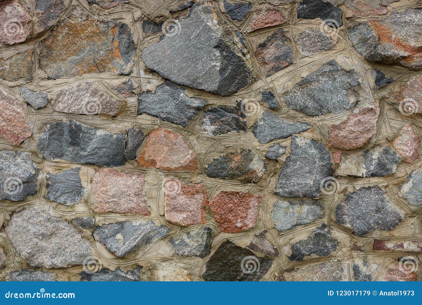 Stone Texture of Large Cobblestones in the Foundation of the Wall Stock ...