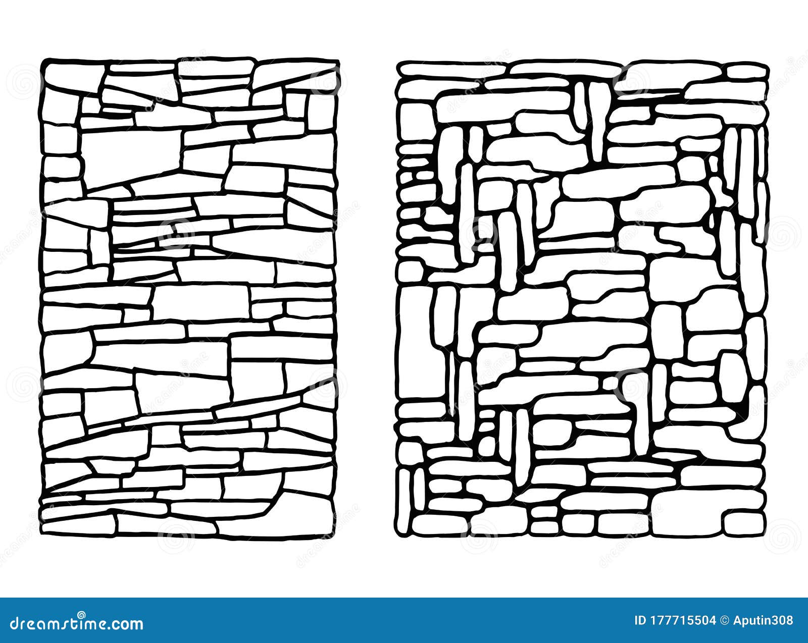 Stone Texture. Stone Wall of Sketch Blocks Stock Illustration ...