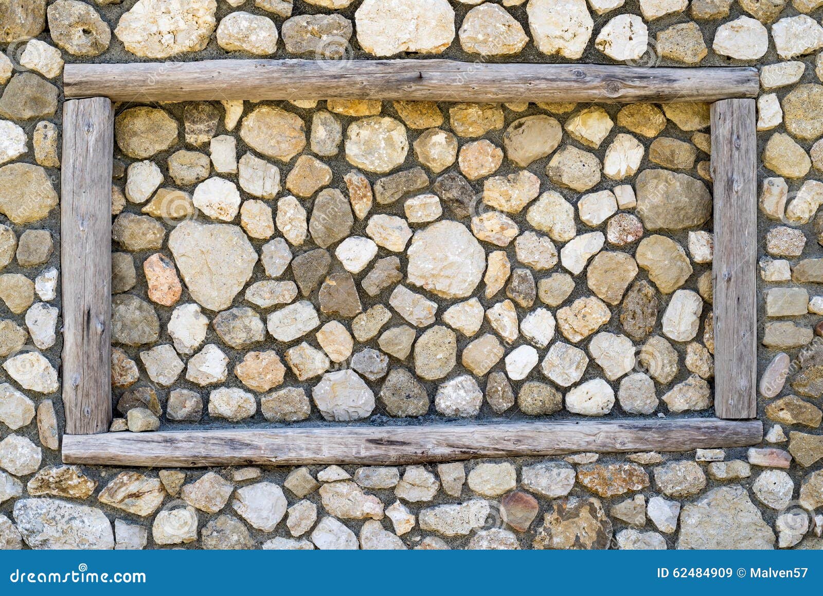 Stone Texture with a Wooden Frame Stock Image - Image of rock, rough ...